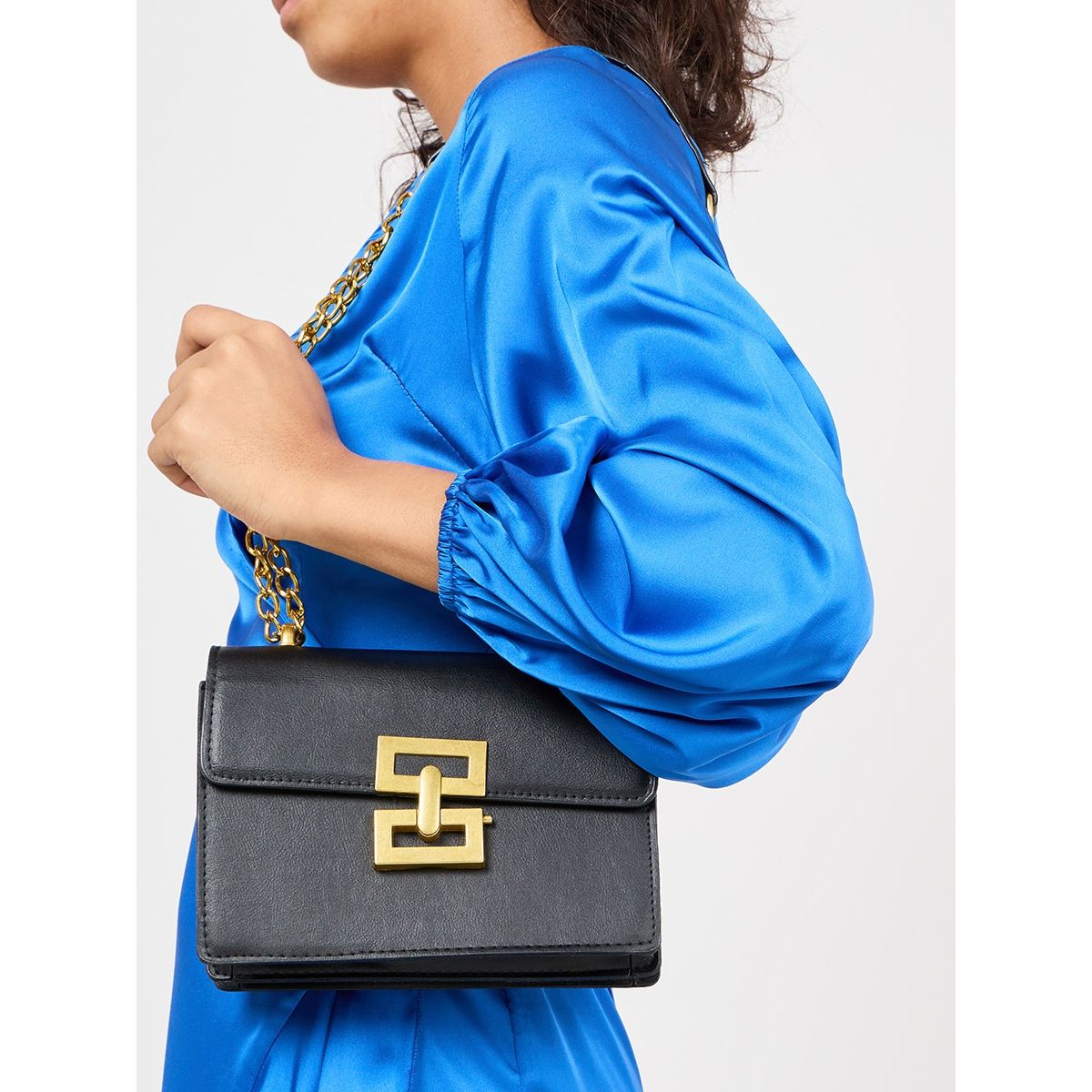 Buy Styli Twisted Lock Rectangle Sling Bag Online