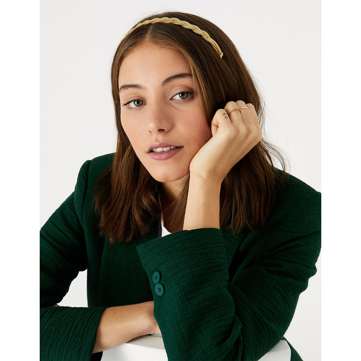 Buy Accessorize London Women's Gold Plaited Alice Hair Band Online