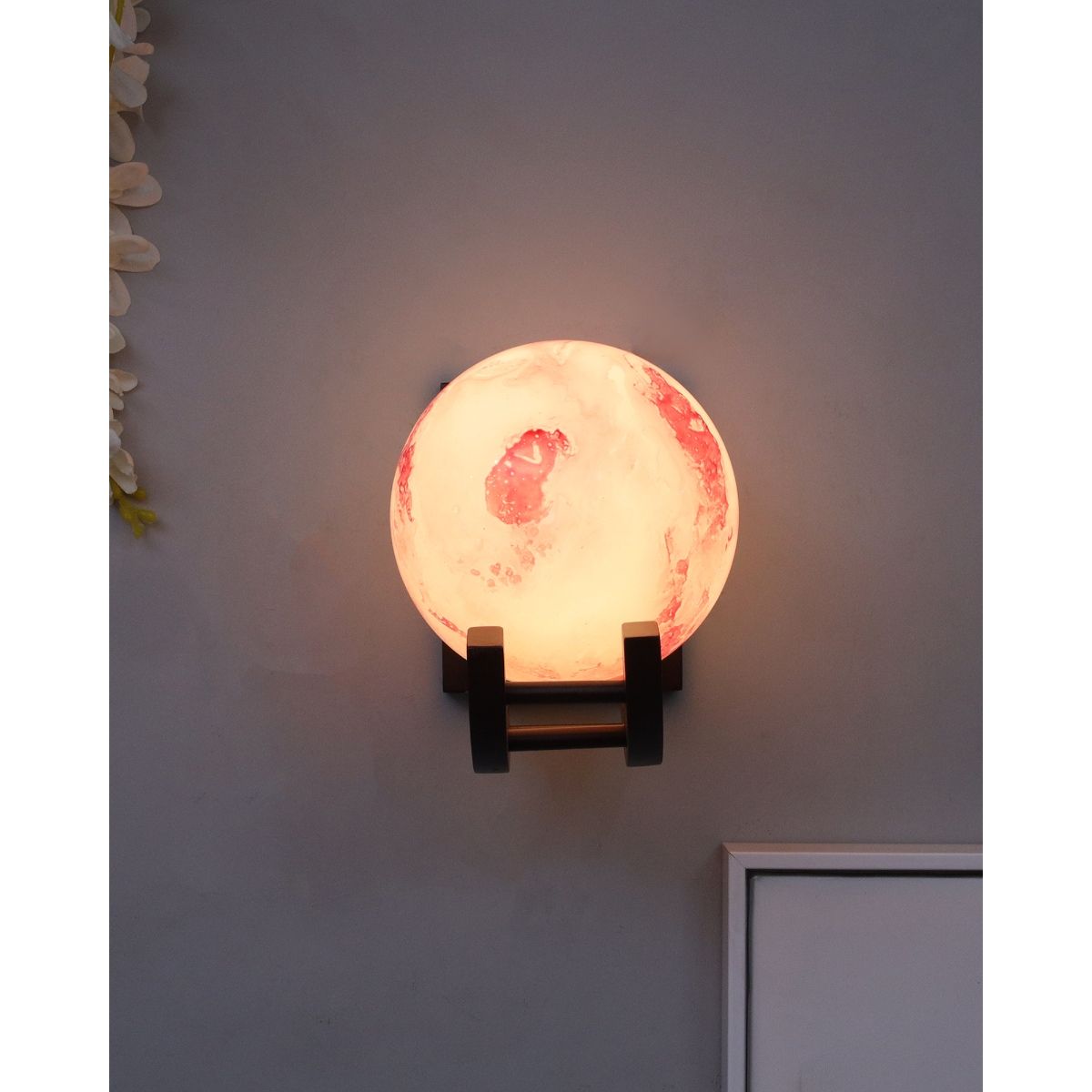 Buy Homesake Wooden Wall Mount Lamps Zedo Red Globe Online