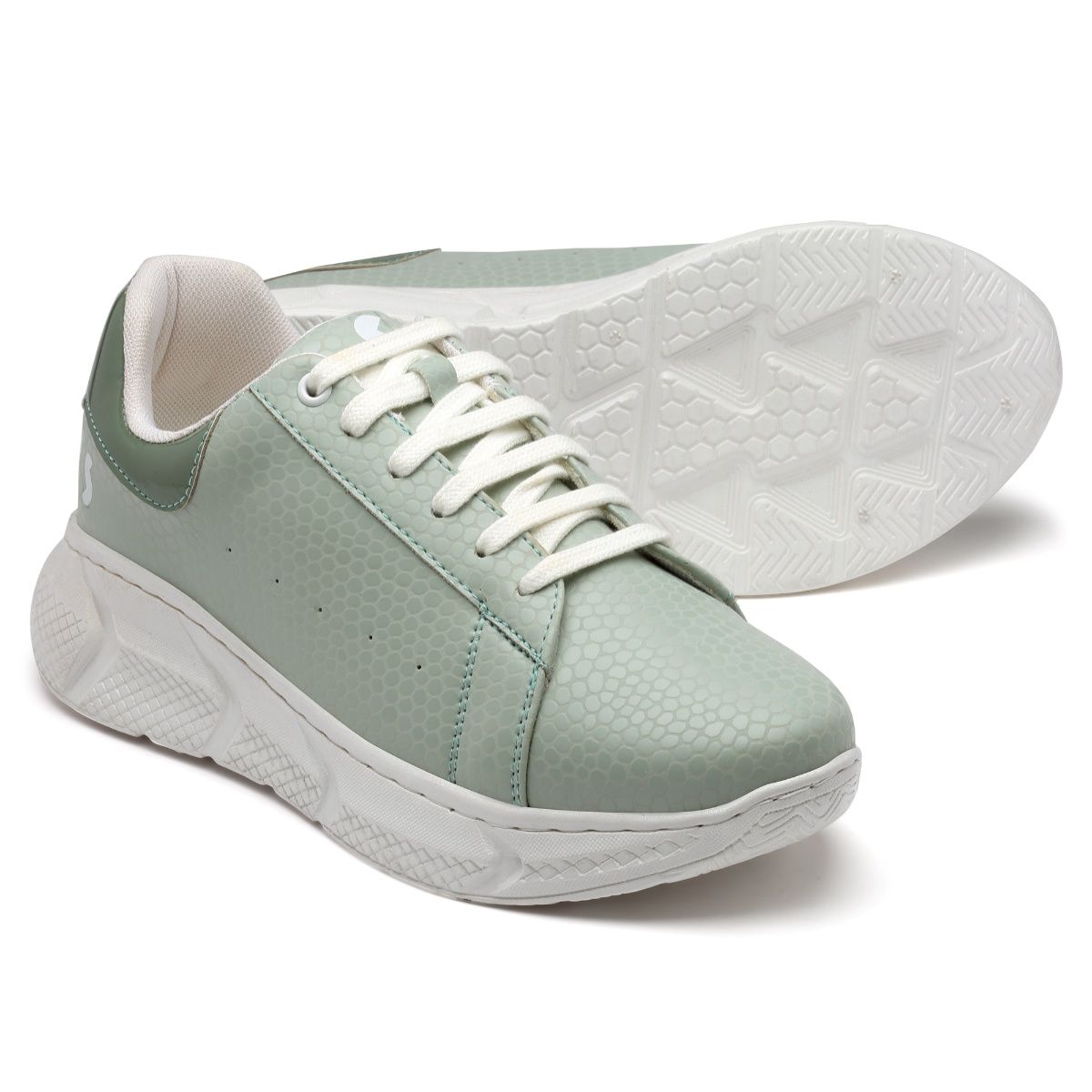 Buy SOLETHREADS Gator Green Textured Women Sneakers Online