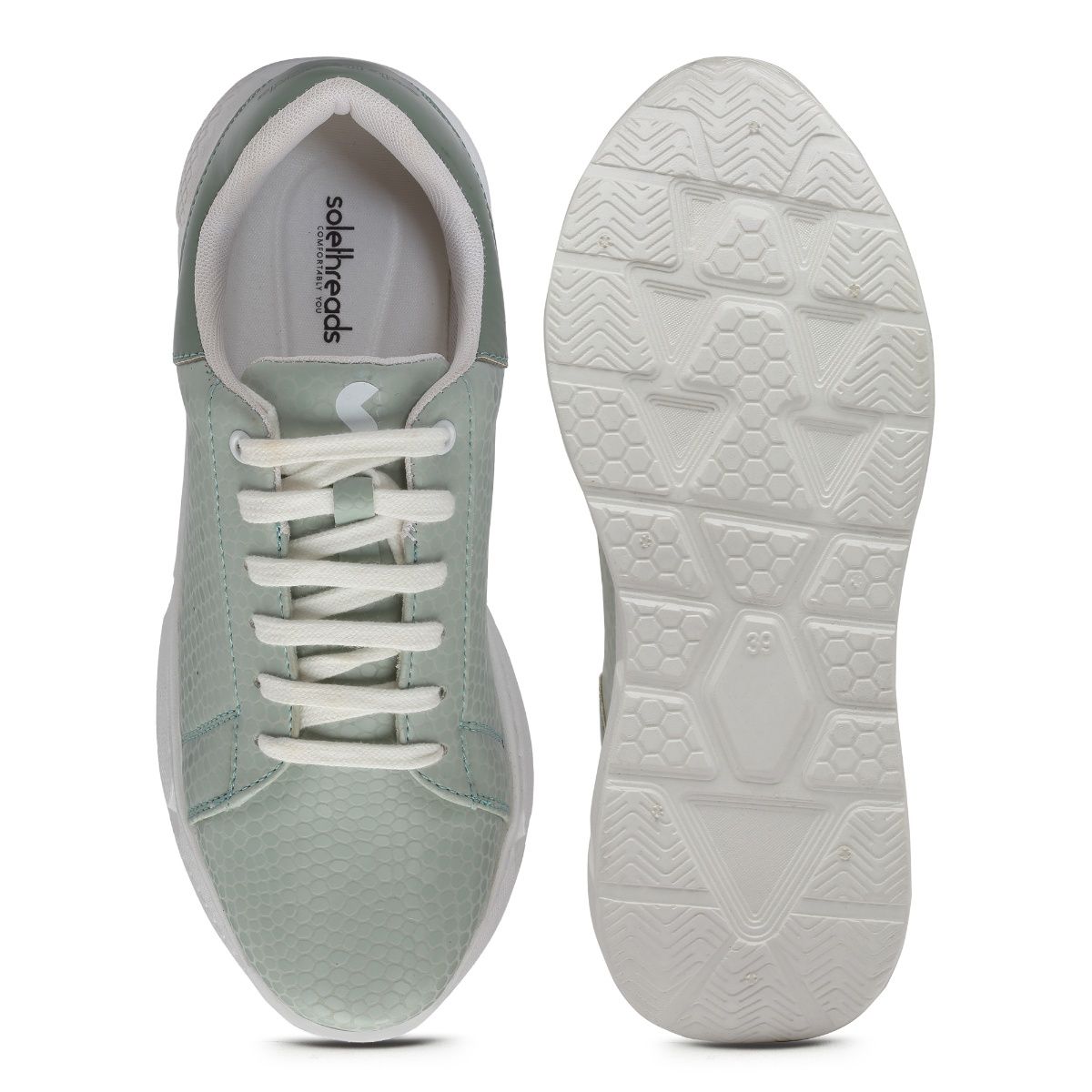 Buy SOLETHREADS Gator Green Textured Women Sneakers Online