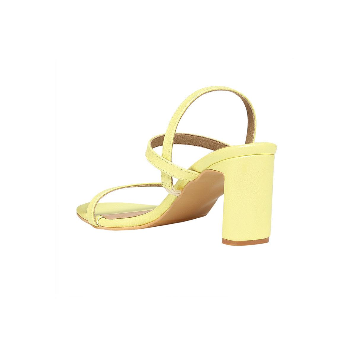 Buy Monrow Solid Yellow Block Heels Online