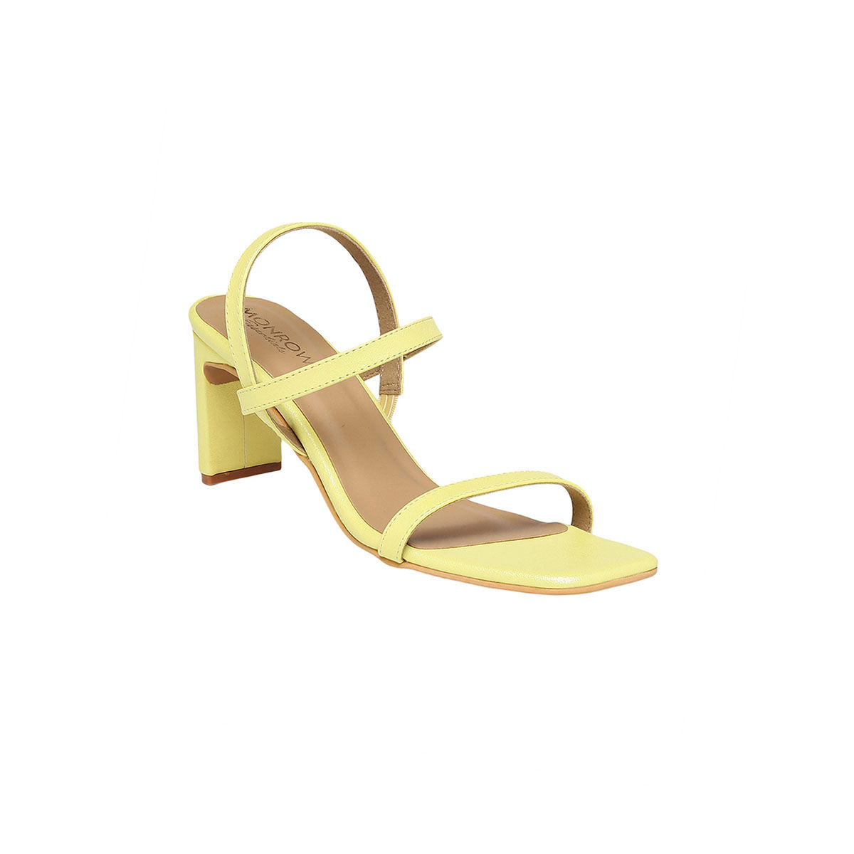 Buy Monrow Solid Yellow Block Heels Online