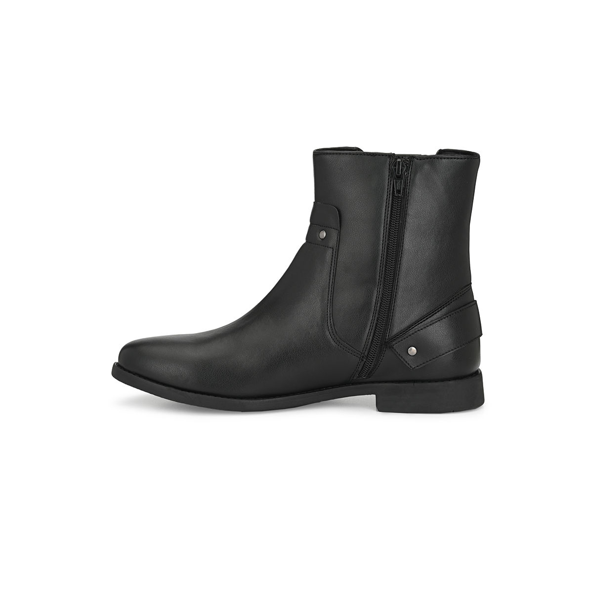 Buy Delize Solid Black Chelsea Boots Online