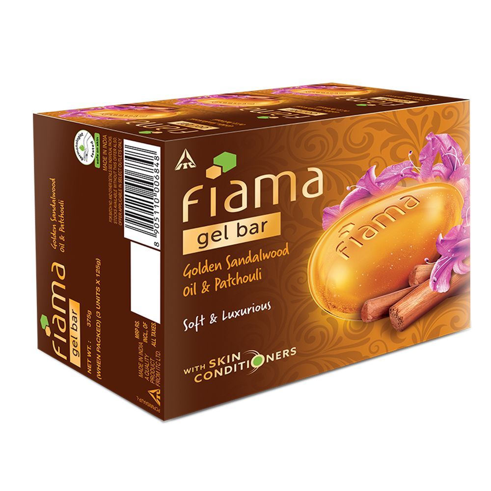 Buy Fiama Golden Sandalwood Oil & Patchouli Gel Bar for Glowing Skin ...