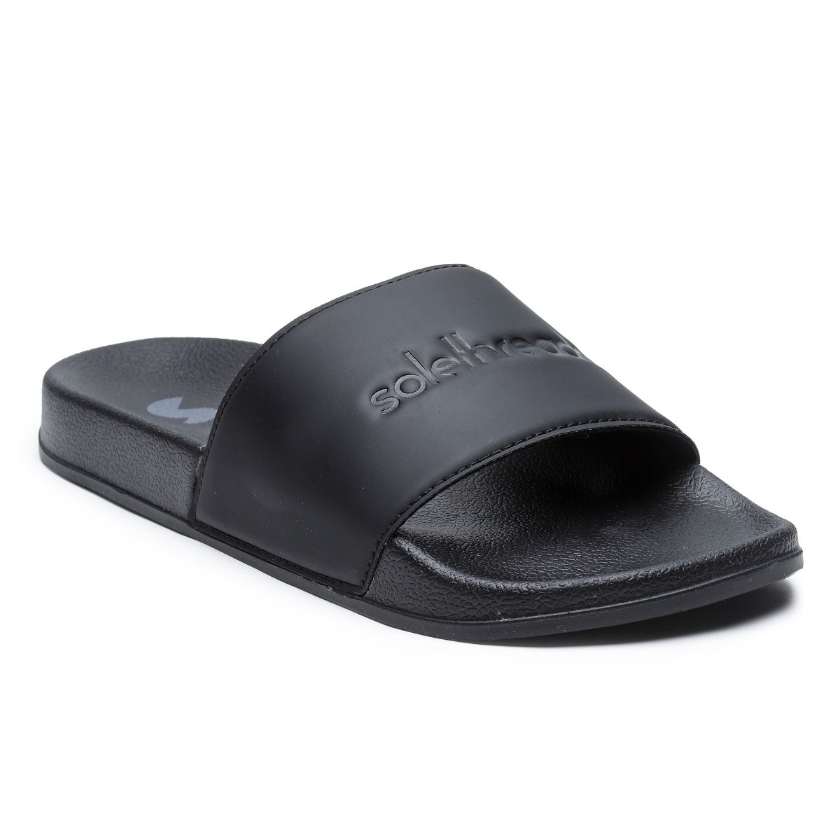Buy SOLETHREADS Slides Supreme Black Solid Men Sliders Online
