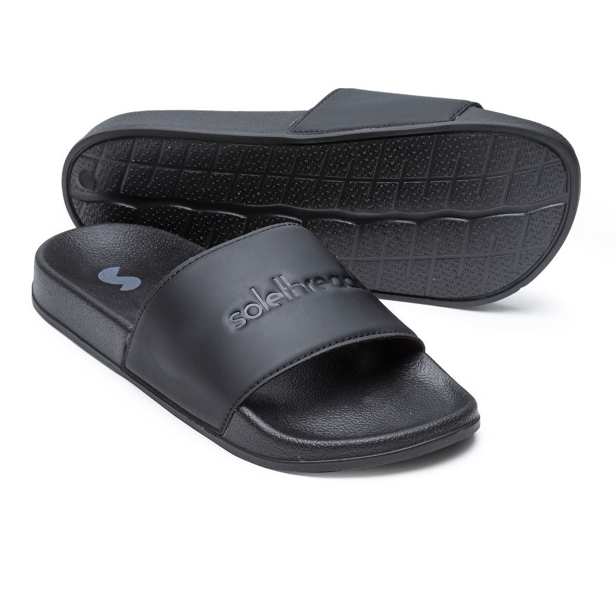 Buy SOLETHREADS Slides Supreme Black Solid Men Sliders Online