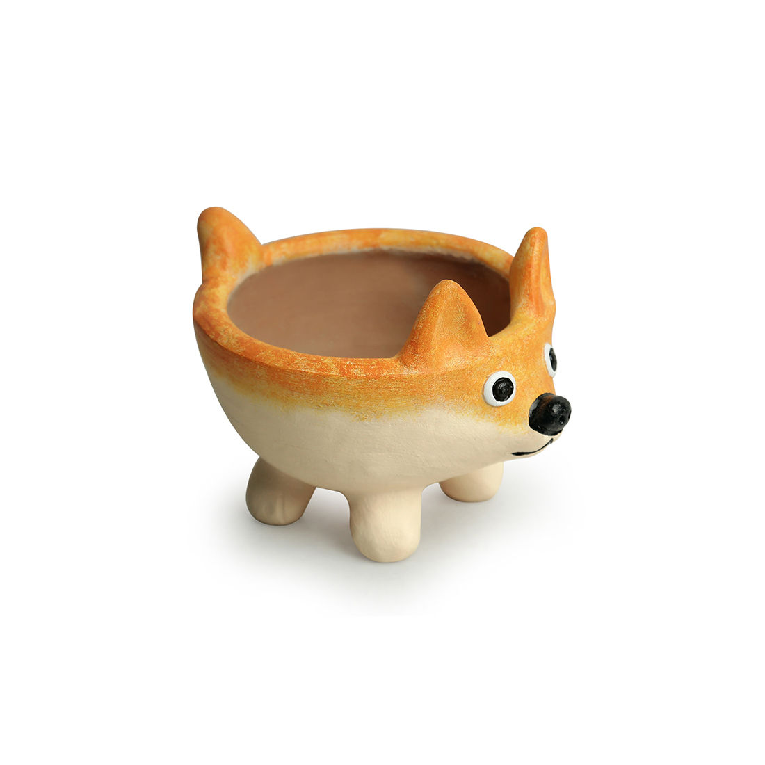 ExclusiveLane Thinking Fox' Handmade & Hand-painted Planter Pot In ...