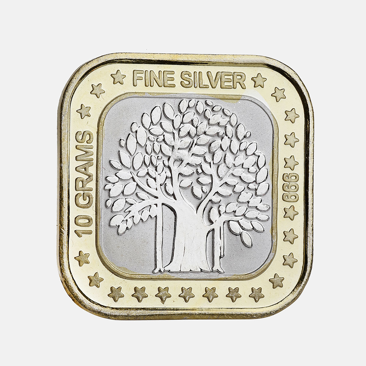 Buy PANASH Pure Silver Queen Square 999 Dual-Tone 10gm Coin Online