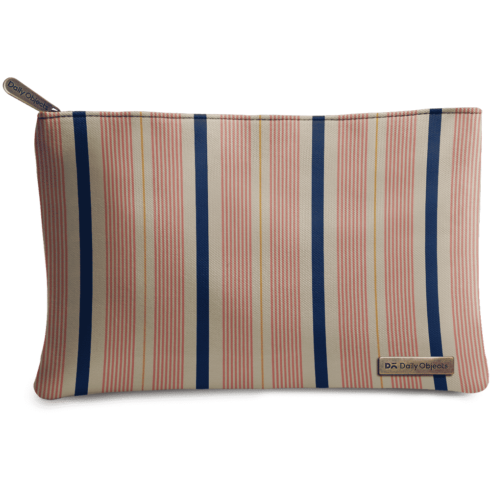Buy Dailyobjects Salmon Pin Stripe Regular Stash Pouch Online