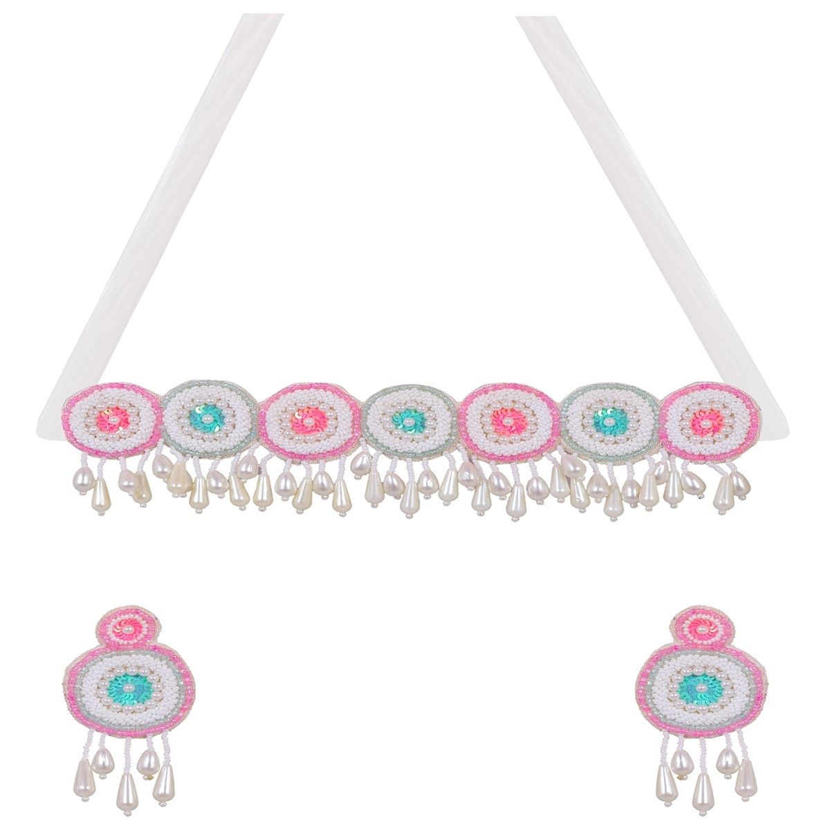 Crunchy Fashion Boho Beaded Handmade Multicolor Jewellery Set: Buy ...