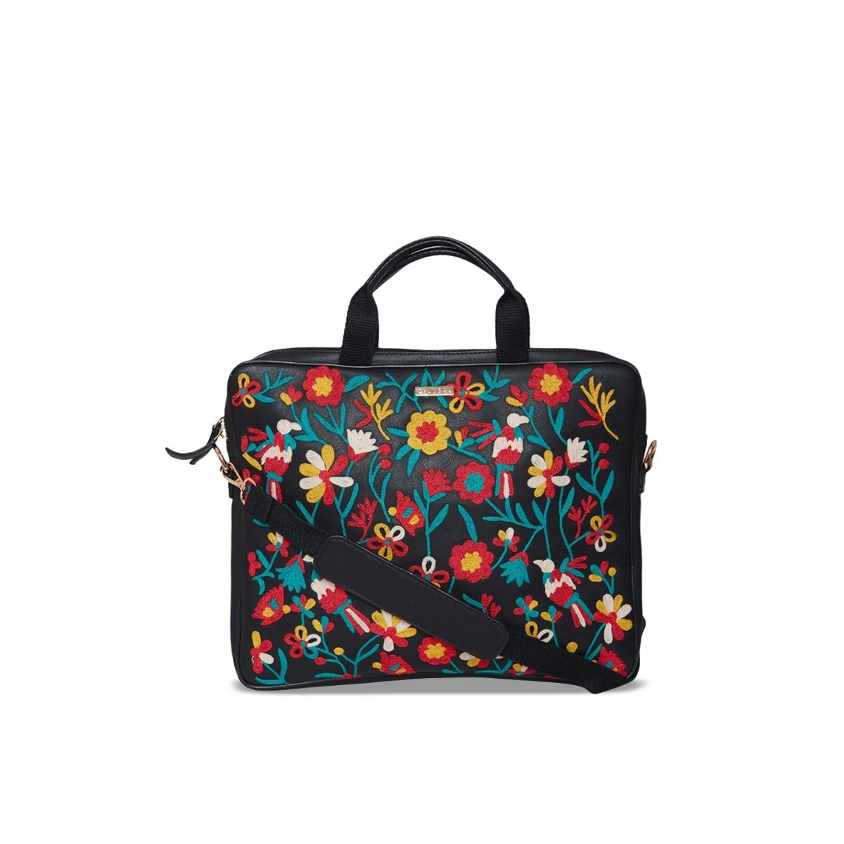 Buy Chumbak Jungle Embroidered Laptop Bag Online