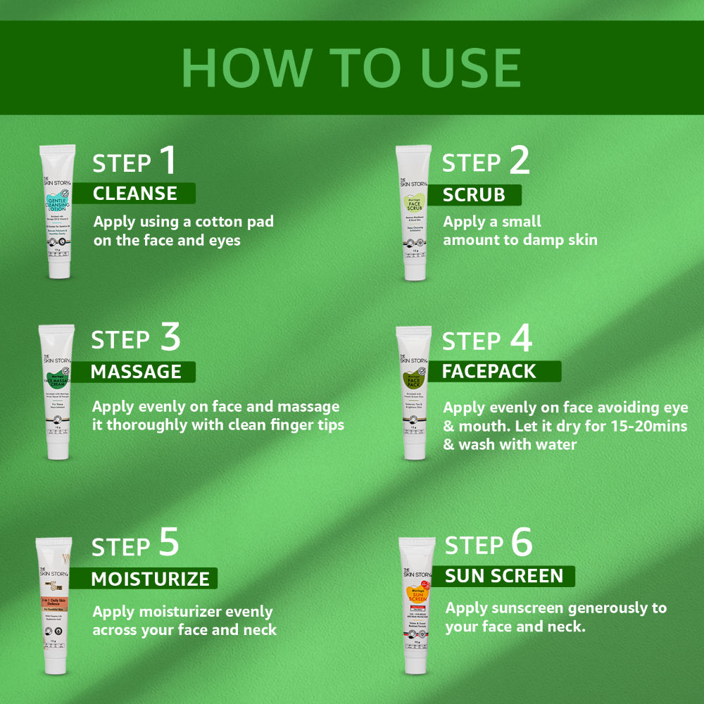 Buy The Skin Story 6 Steps Sulphate Free Moringa Facial Kit Online