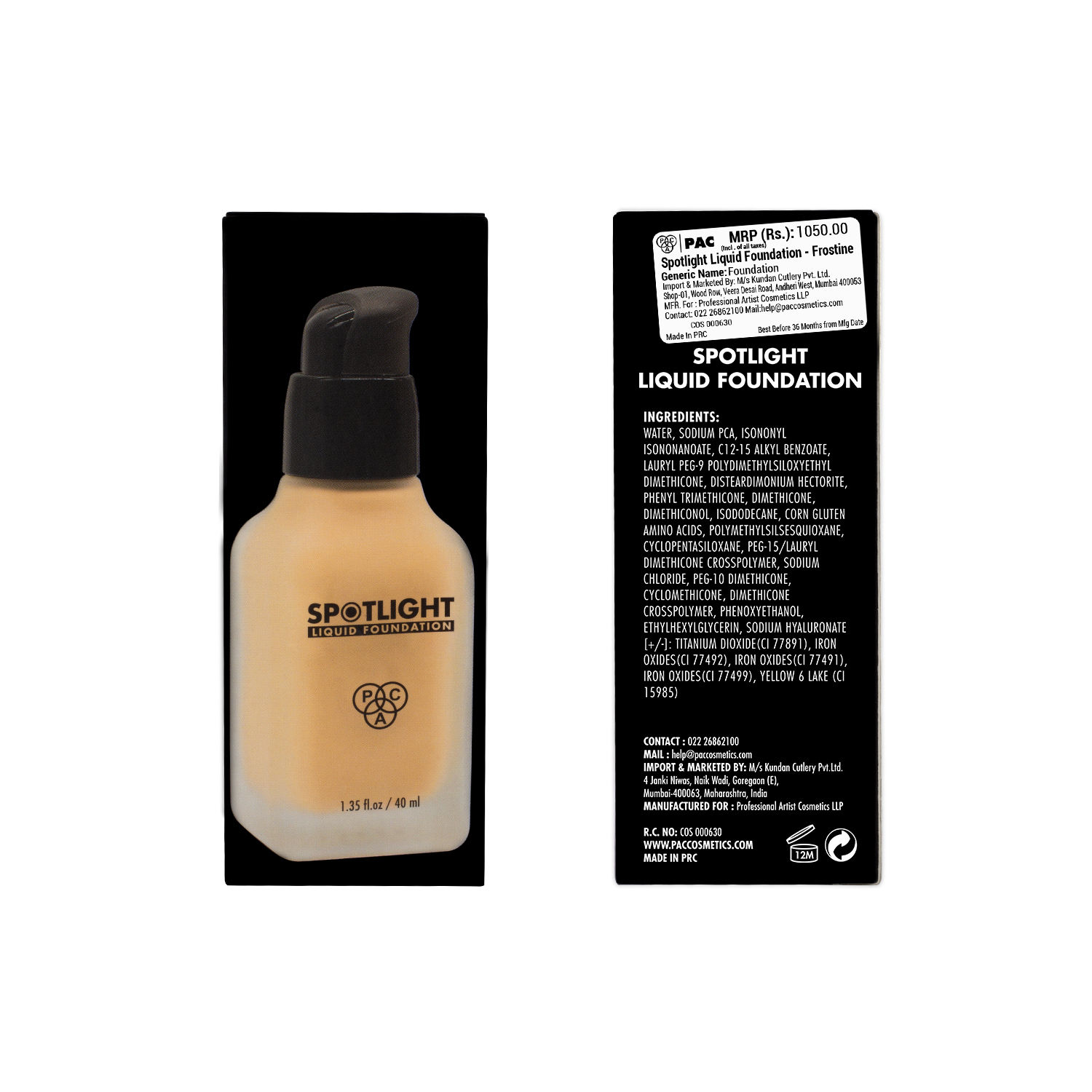 PAC Spotlight Liquid Foundation - Frostine: Buy PAC Spotlight Liquid ...