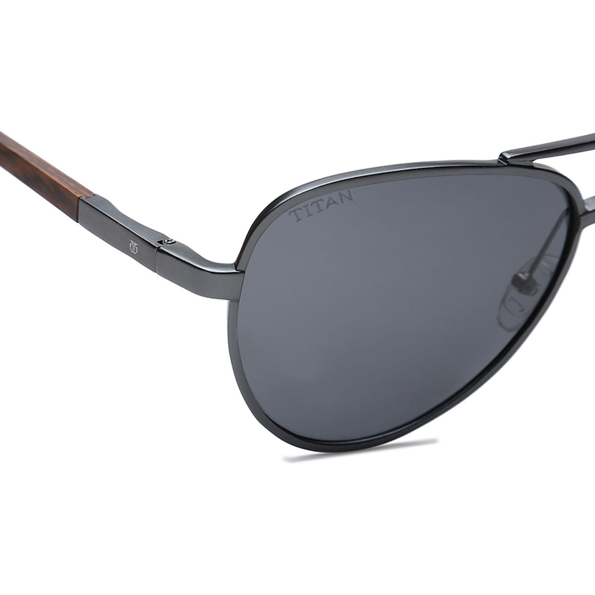 Buy Titan Grey Aviator Sunglasses (GC360BK1PV) Online