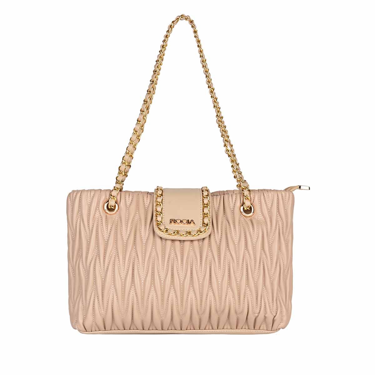 Buy ROCIA By Regal Beige Women Quilted Medium Shoulder Bag Online
