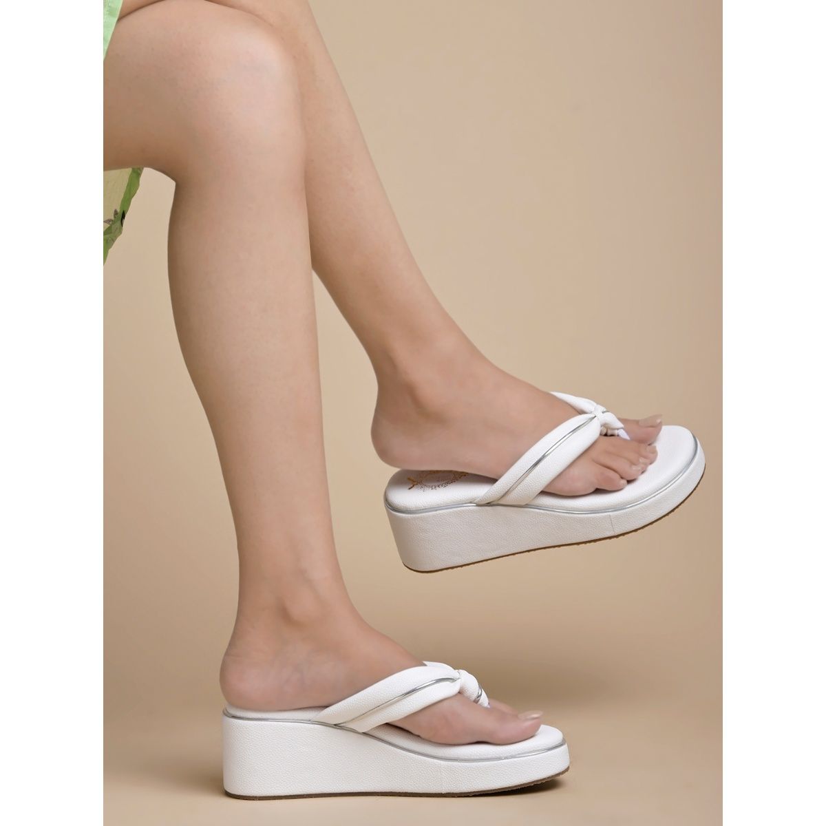 Buy Shoetopia Solid White Wedge Heels for Women Online