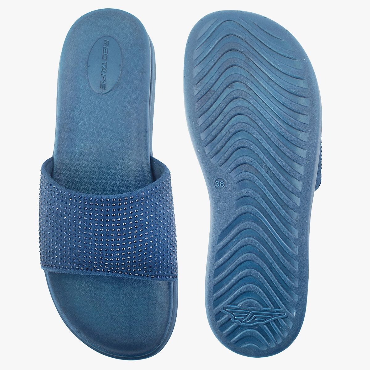 Buy Red Tape Women EVA Comfort Navy Blue Sliders Online