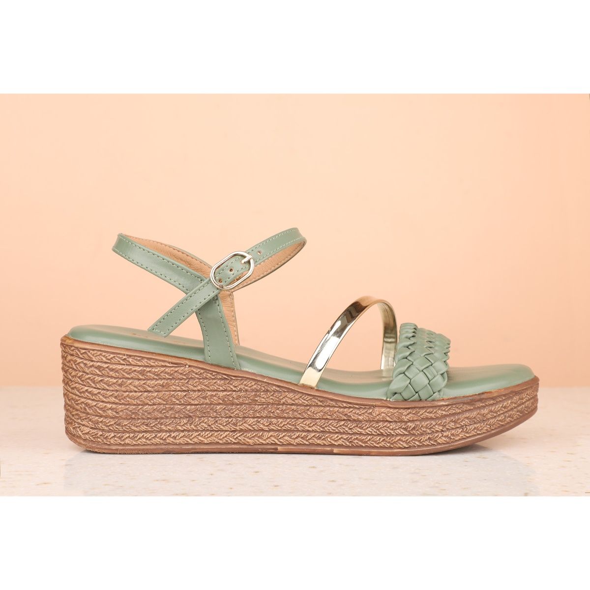 Buy Inc.5 Braided Green Wedges Online