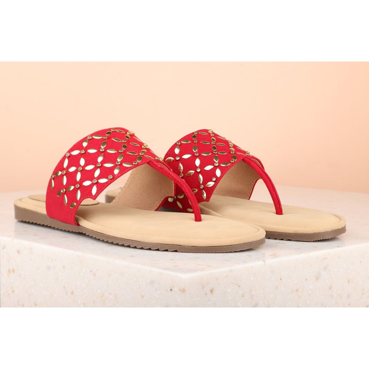 Inc.5 Embellished Maroon Flats: Buy Inc.5 Embellished Maroon Flats ...