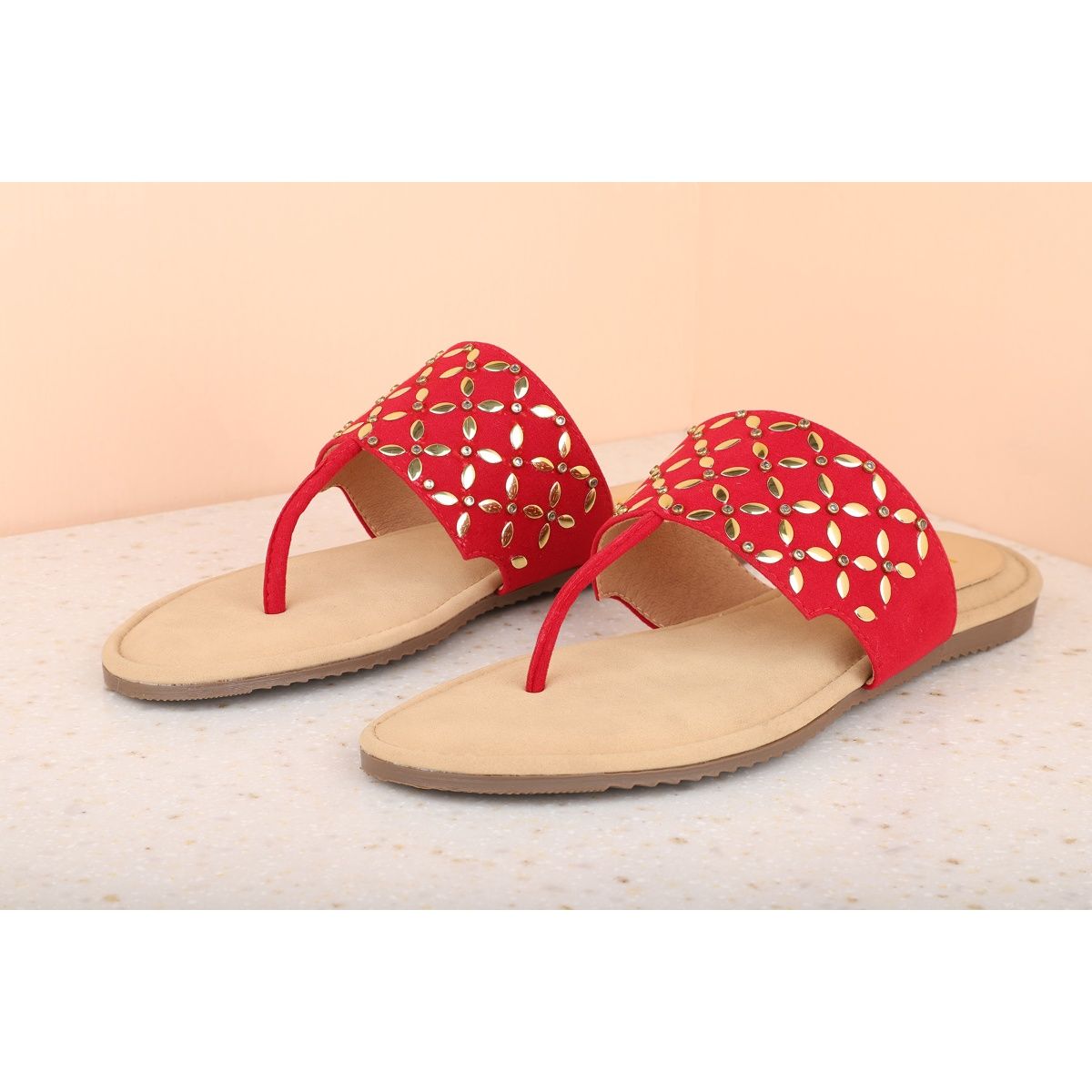 Inc.5 Embellished Maroon Flats: Buy Inc.5 Embellished Maroon Flats ...