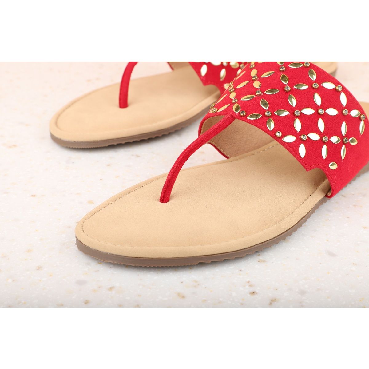 Inc.5 Embellished Maroon Flats: Buy Inc.5 Embellished Maroon Flats ...