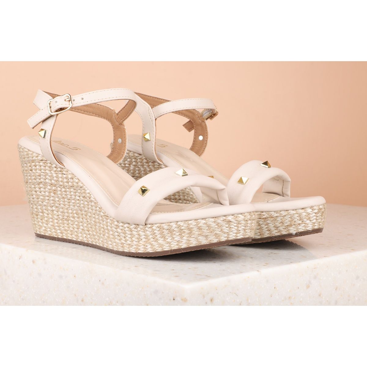 Buy Inc.5 Embellished Beige Wedges Online