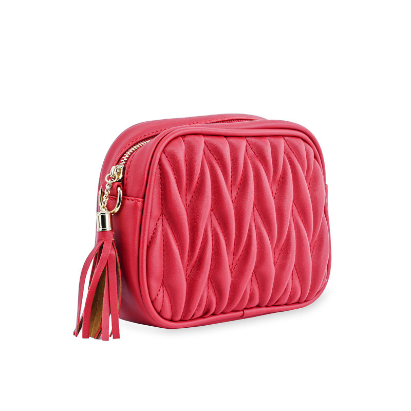 NUFA Quilted Crossbody Red camera Bag: Buy NUFA Quilted Crossbody Red ...