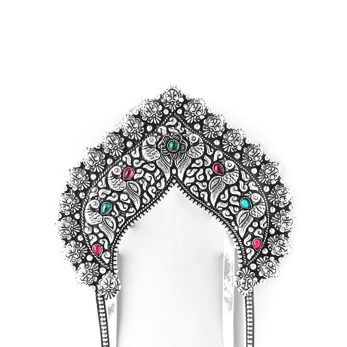 Buy Yellow Chimes Silver Oxidised Authentic Kolhapuri Armlets for Women ...