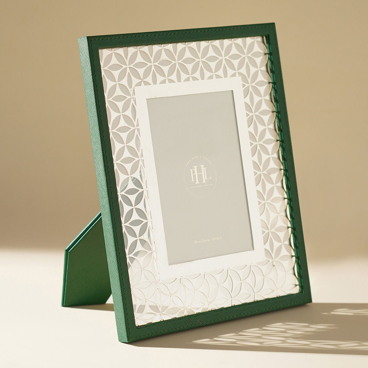 Buy Pure Home + Living Dark Green Floral Lazer Cut Faux Leather Photo ...