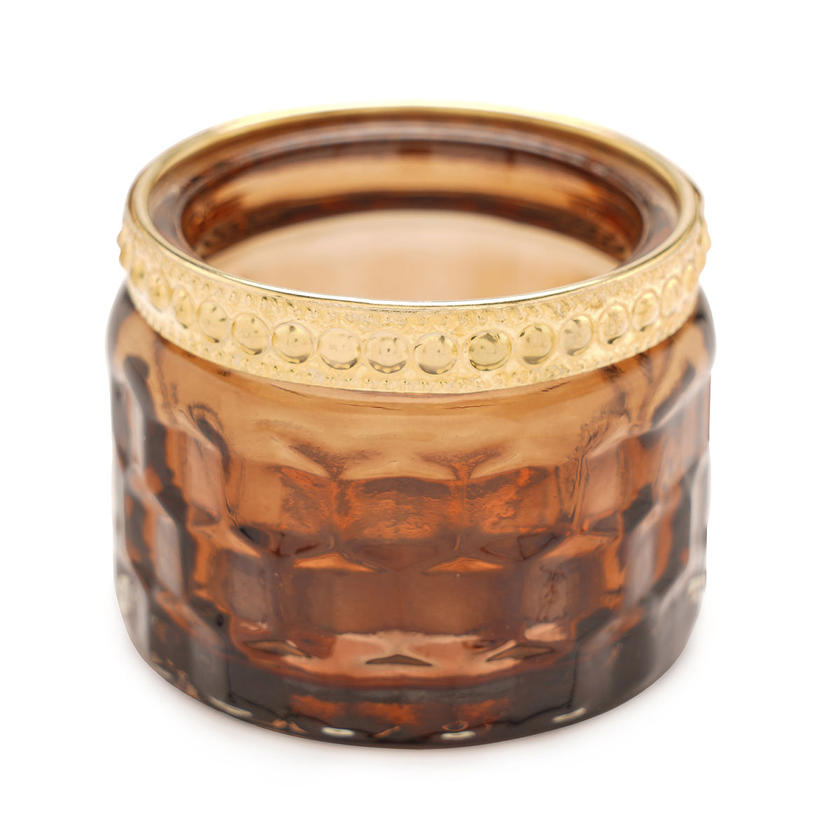 Pure Home + Living Set of 4 Brown Honeycomb Texture Tea Light Holders ...