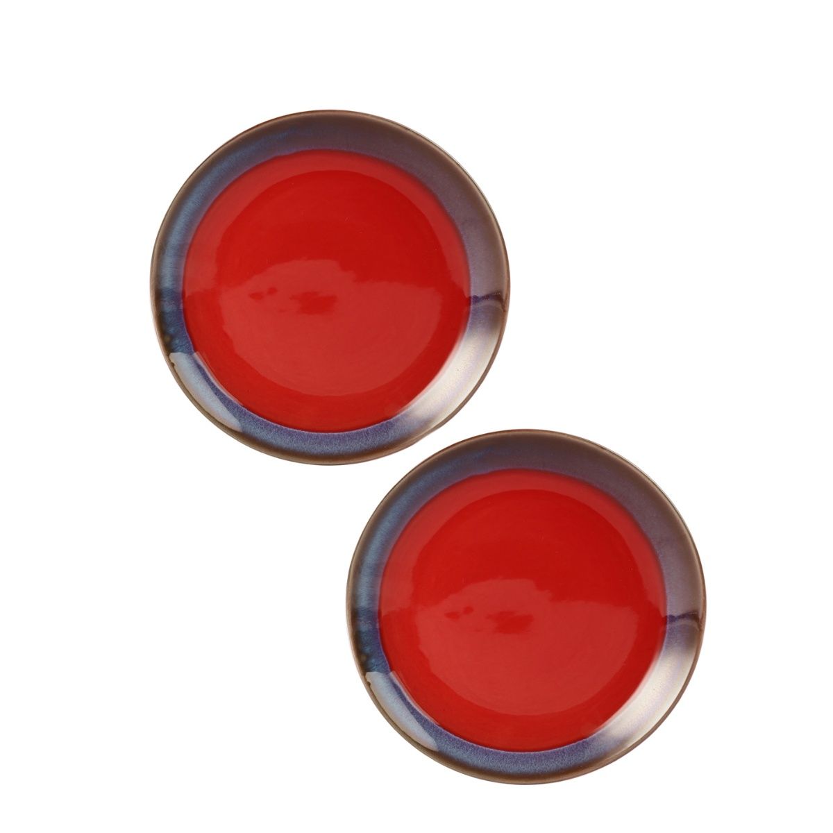 VarEesha Zafran Red Studio Pottery Ceramic Quarter Plates Set of 6: Buy ...