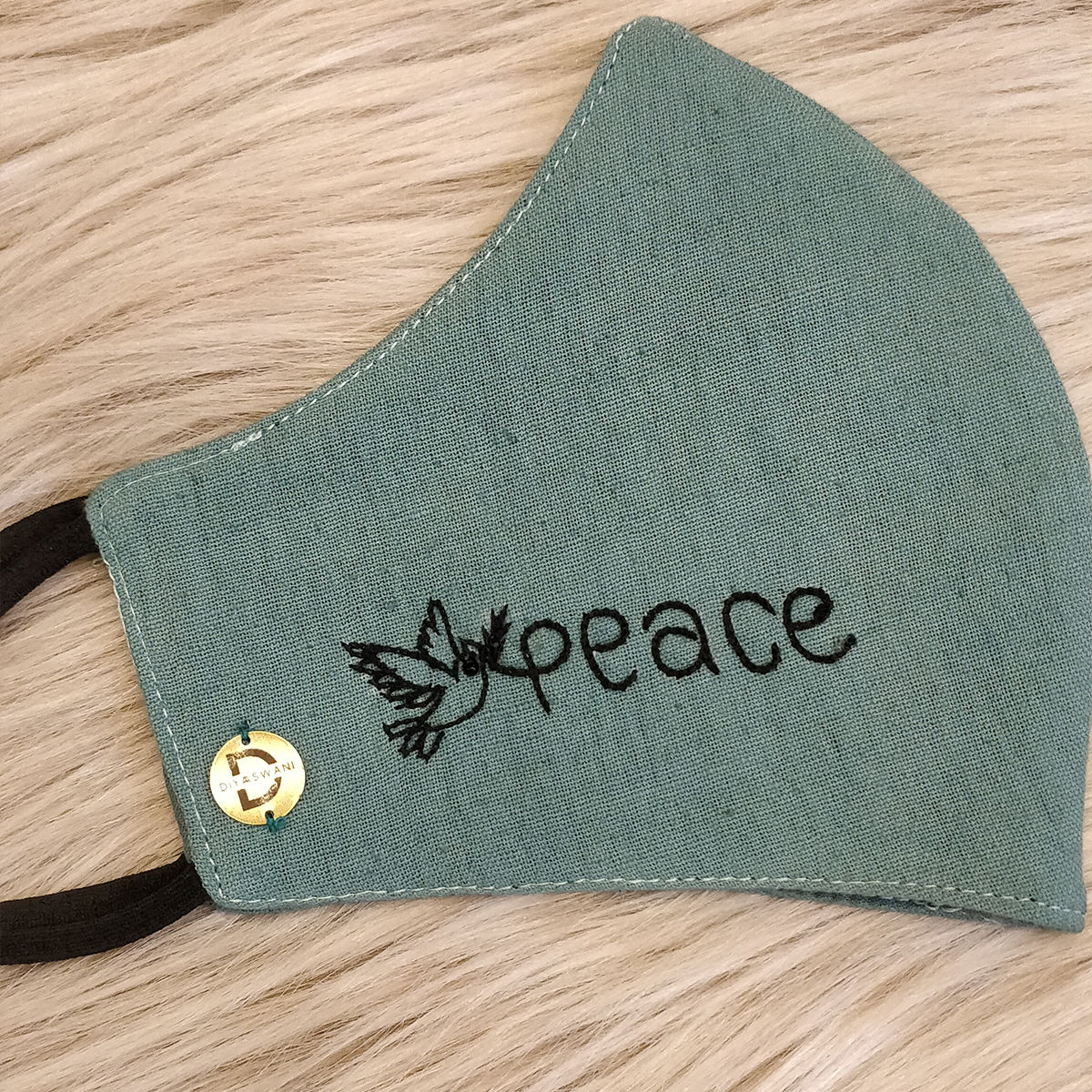 Buy Diya Aswani Teal Green Peace Mask Online