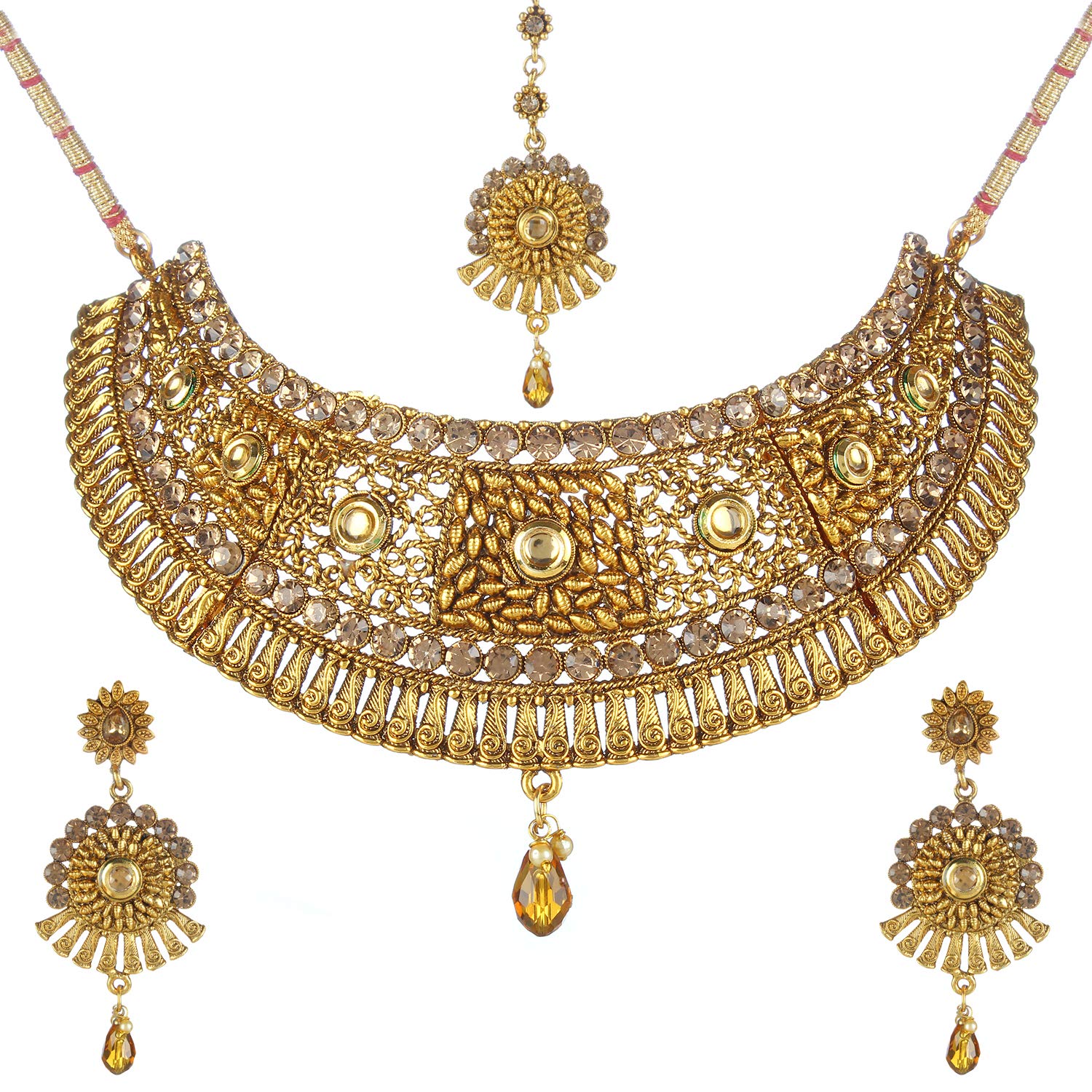 Anika's Creation Elegant Kundan Chokar Jewellery Set With Maang Tikaa ...