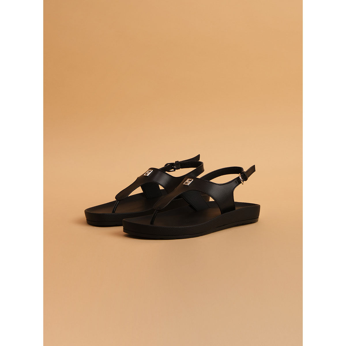 Buy Eridani Solid Black Astrid Flats Online