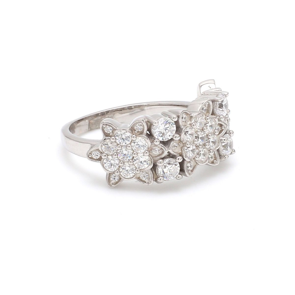 Ornate Jewels Flower Of East Silver Cluster Ring: Buy Ornate Jewels ...
