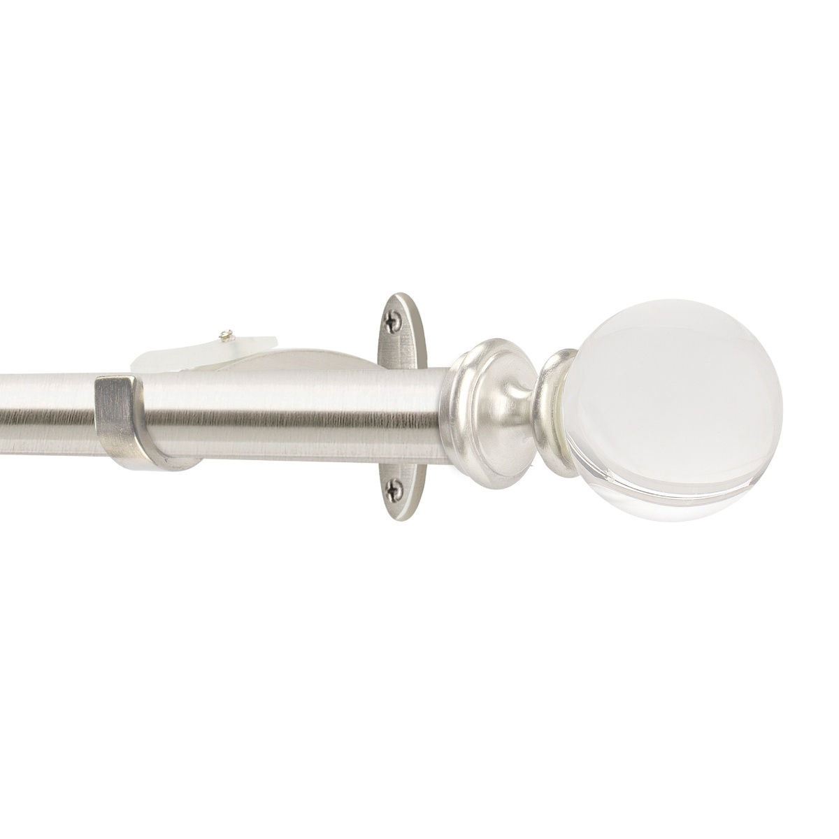 Deco Window Extendable Curtain Rod Acrylic Ball Satin Silver: Buy Deco ...