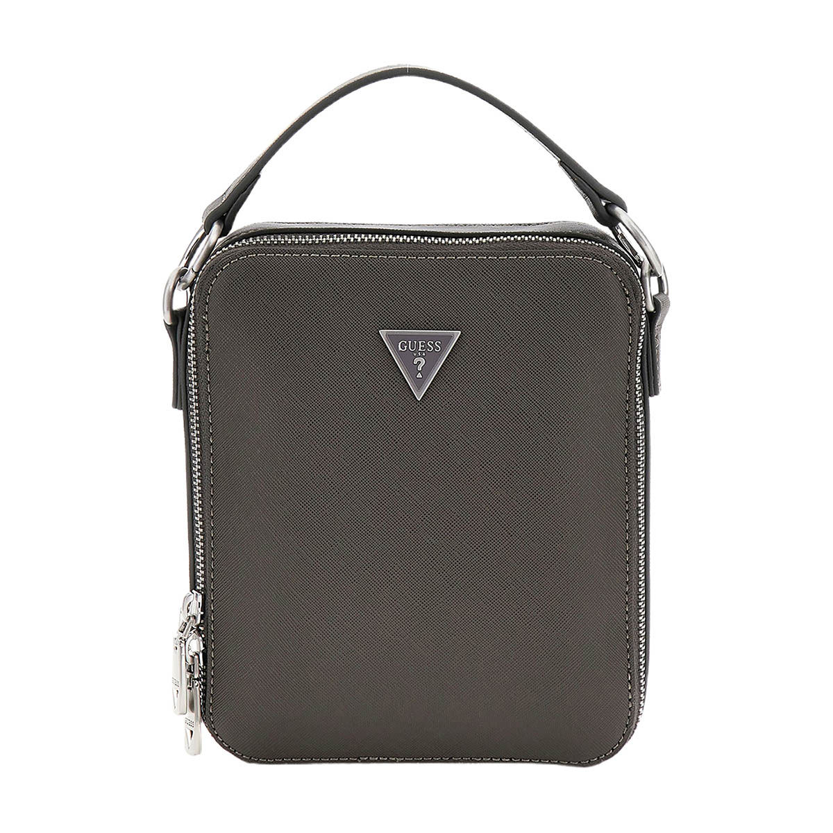 Buy Guess Grey Solid Torino Double Pocket Crossbody Bag Online