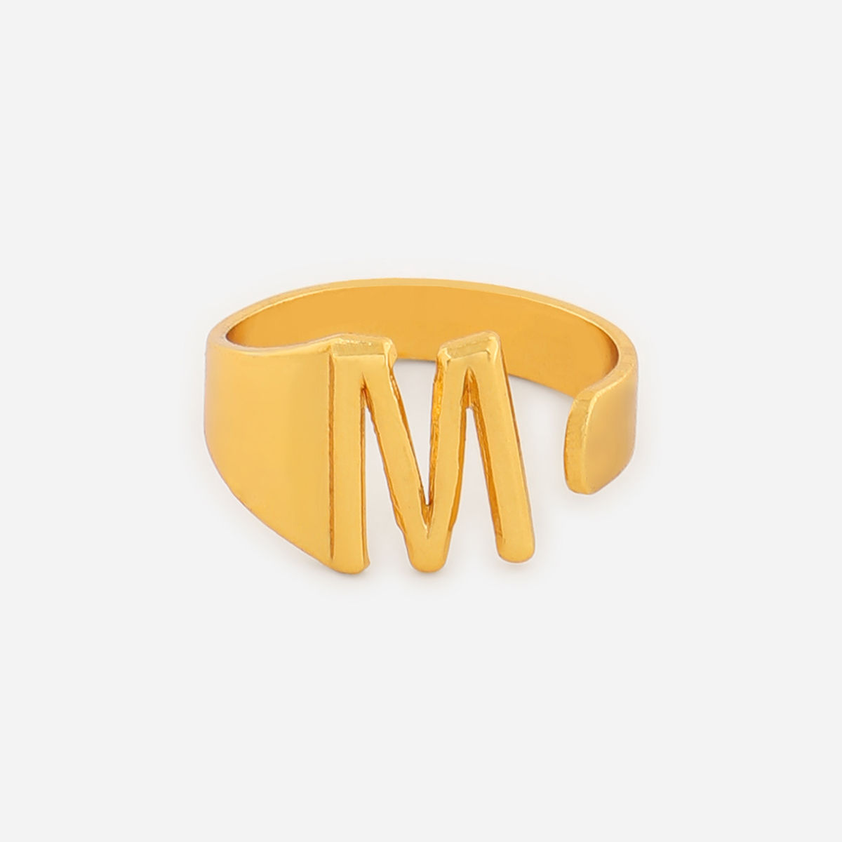 Toniq Gold M Initial Ring For Women: Buy Toniq Gold M Initial Ring For ...