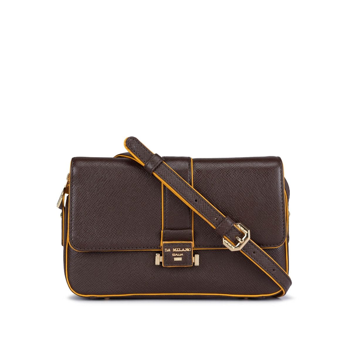 Da Milano Genuine Leather Brown Sling Bag for Women: Buy Da Milano ...