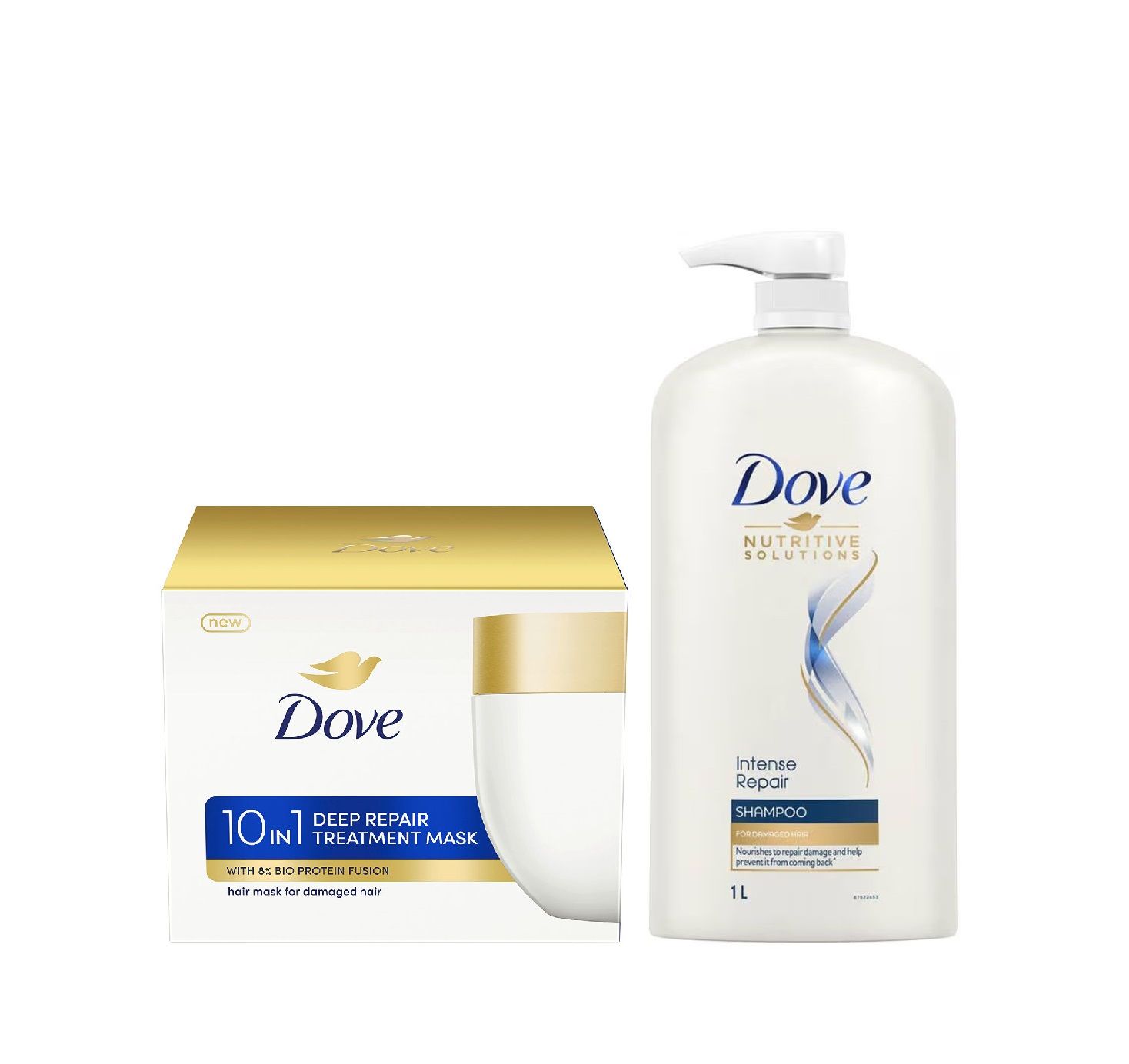 Buy Dove Intense Repair Treatment Shampoo + Hair Mask For Frizzy Hair ...