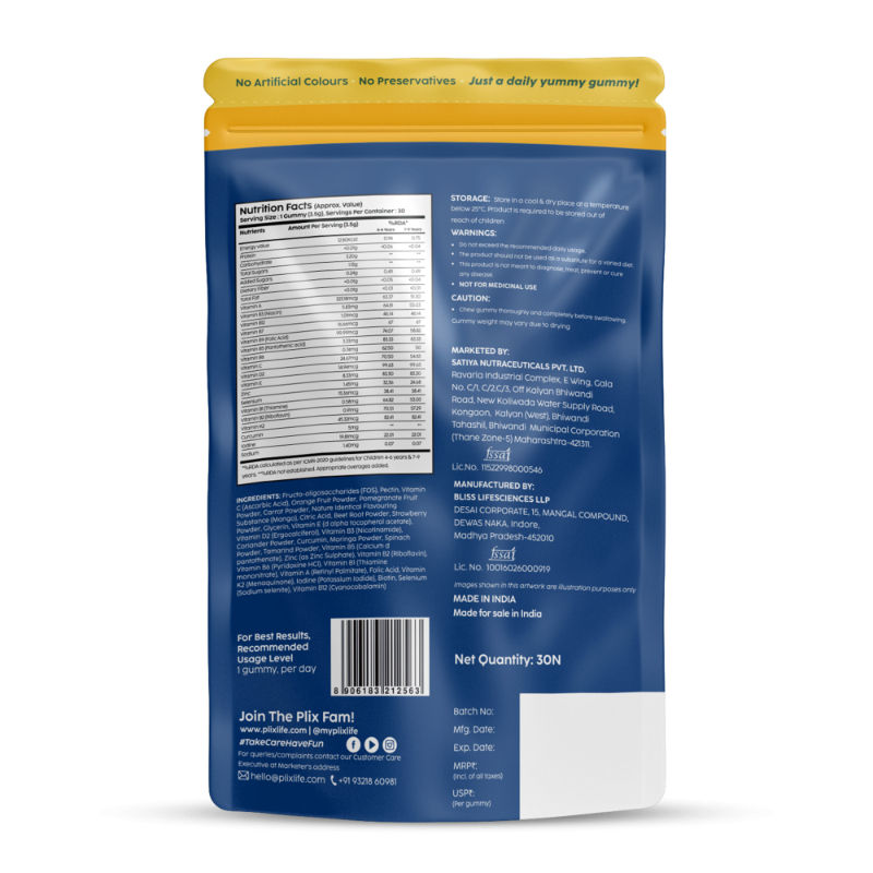 Buy Plix Kids Supertots Multivitamin Gummies - Pulpy Mango Online