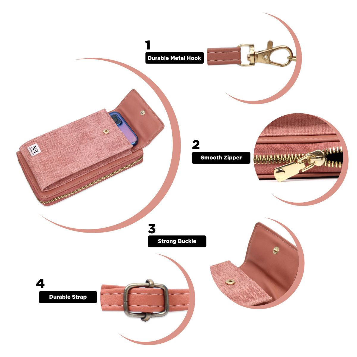 NFI Essentials Women's Crossbody Cell Phone Holder Purse: Buy NFI ...