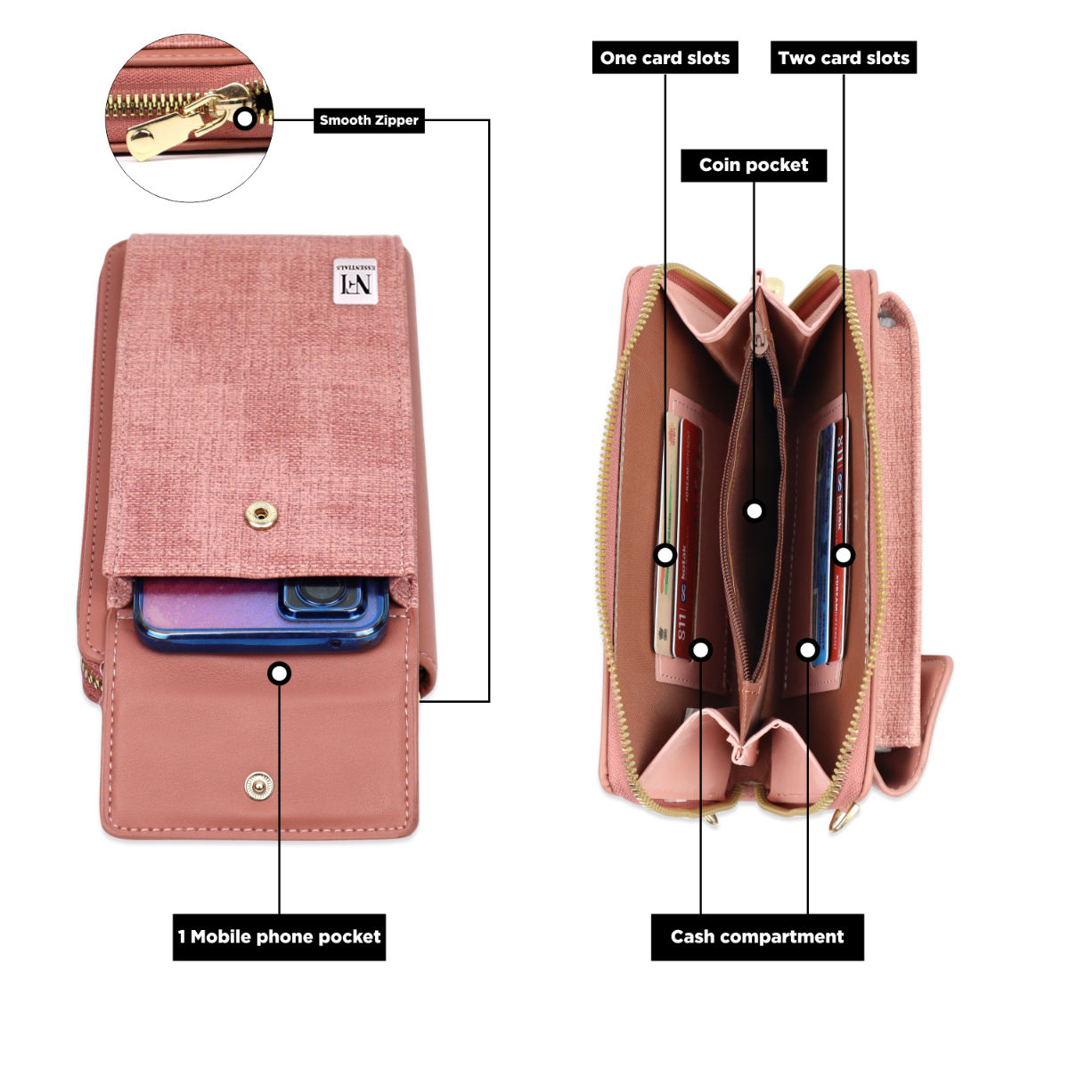 NFI Essentials Women's Crossbody Cell Phone Holder Purse: Buy NFI ...