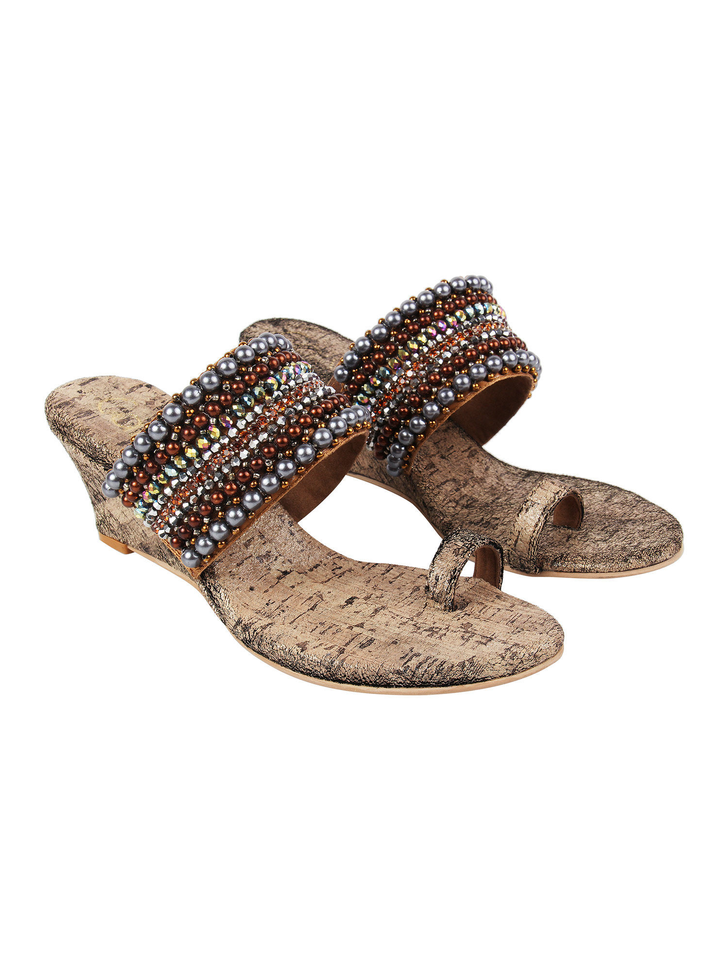 Buy CATWALK Multi Colour Embellished Wedges Online