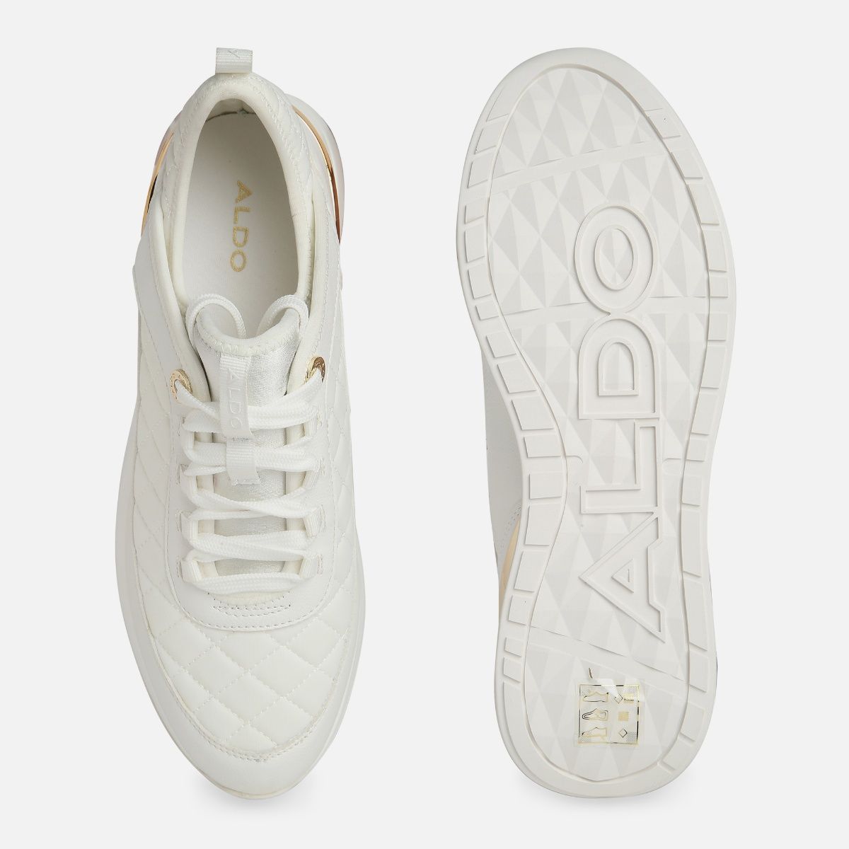 Buy Aldo Quiltyn Synthetic White Solid Sneakers Online