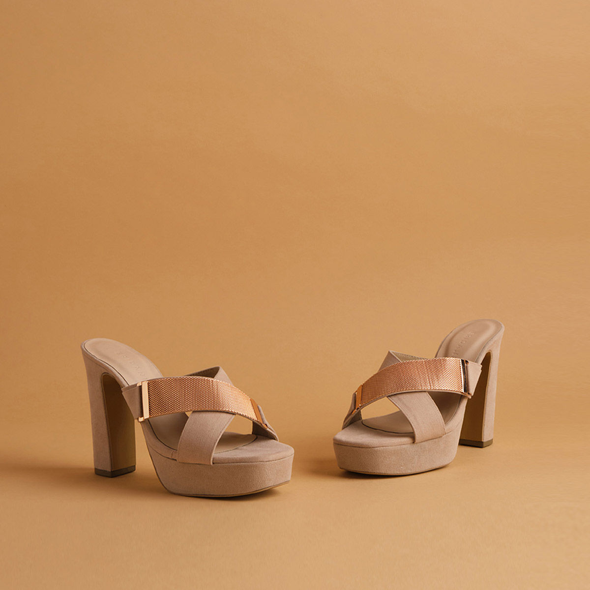 Eridani Solid Beige Olga Heels: Buy Eridani Solid Beige Olga Heels ...