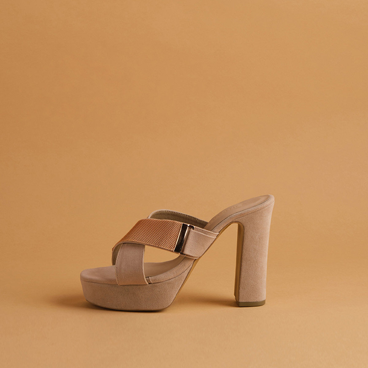 Eridani Solid Beige Olga Heels: Buy Eridani Solid Beige Olga Heels ...