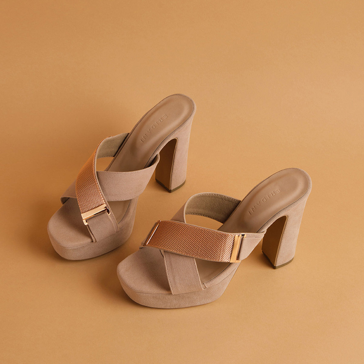 Eridani Solid Beige Olga Heels: Buy Eridani Solid Beige Olga Heels ...