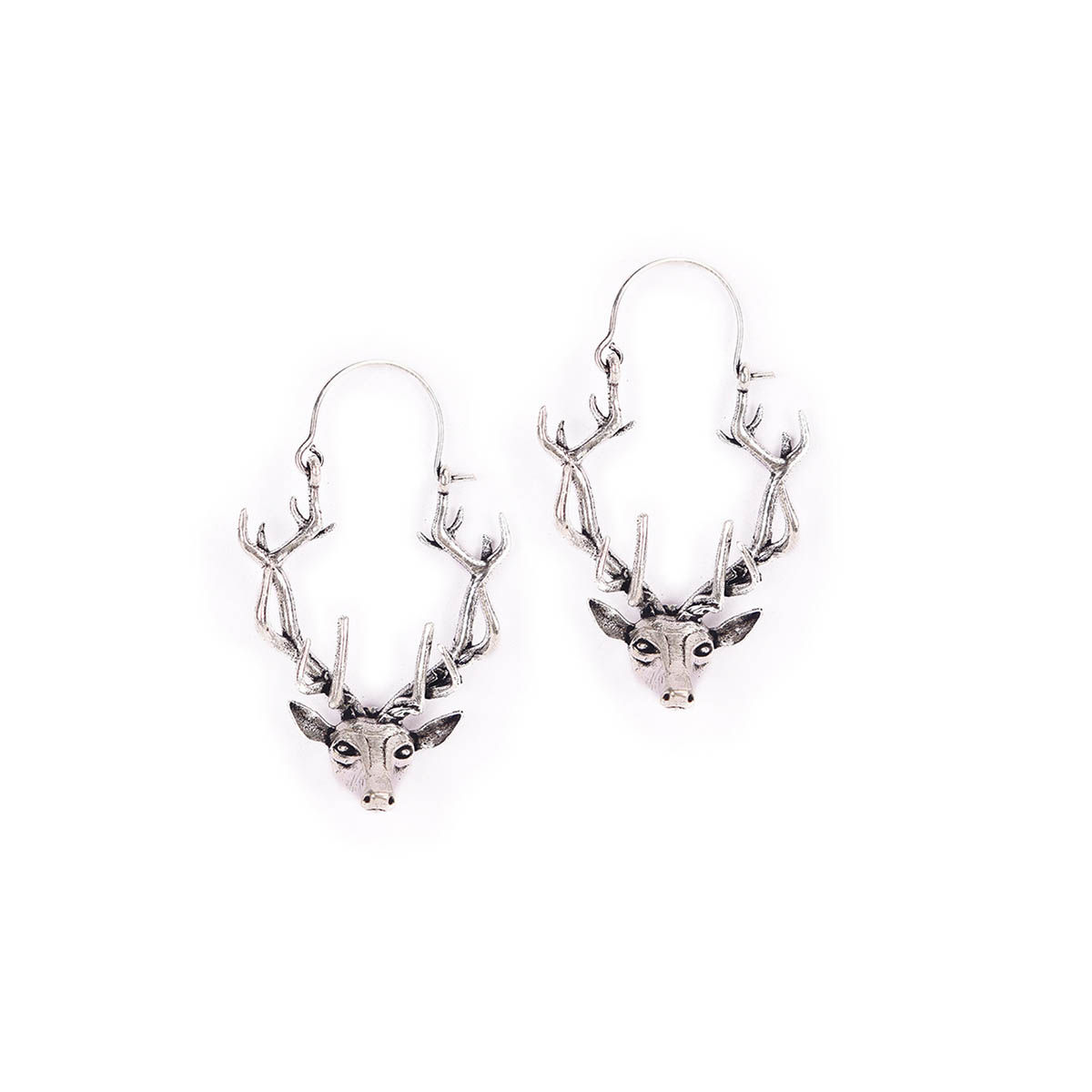 Buy Studio One Love Majestic Stag Earrings Made of Brass in Silver Color Online